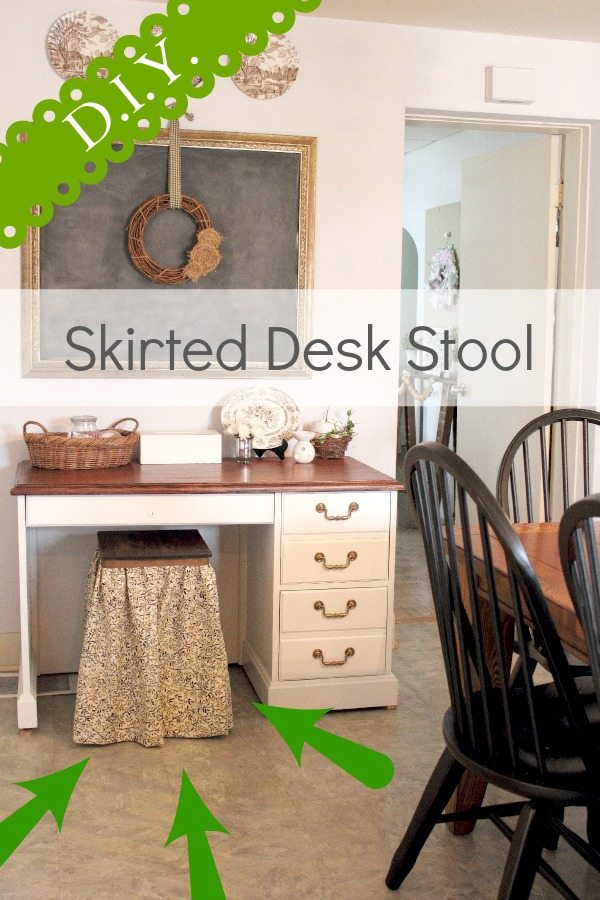 DIY Skirted Desk Stool - The Creek Line House
