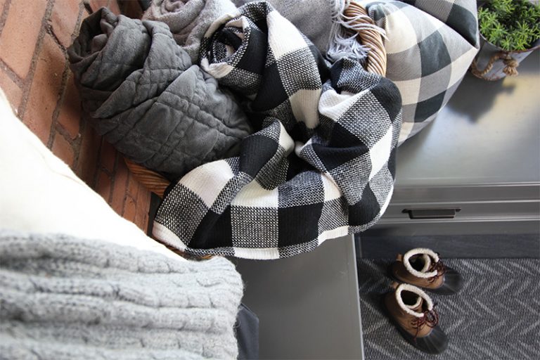 Easy DIY Buffalo Check Throw Blanket - The Creek Line House