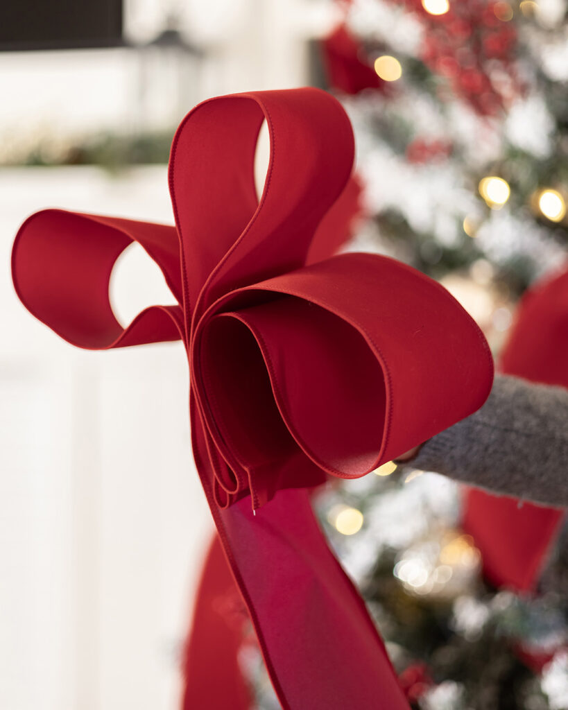 How to Make a Bow Christmas Tree Topper - The Creek Line House