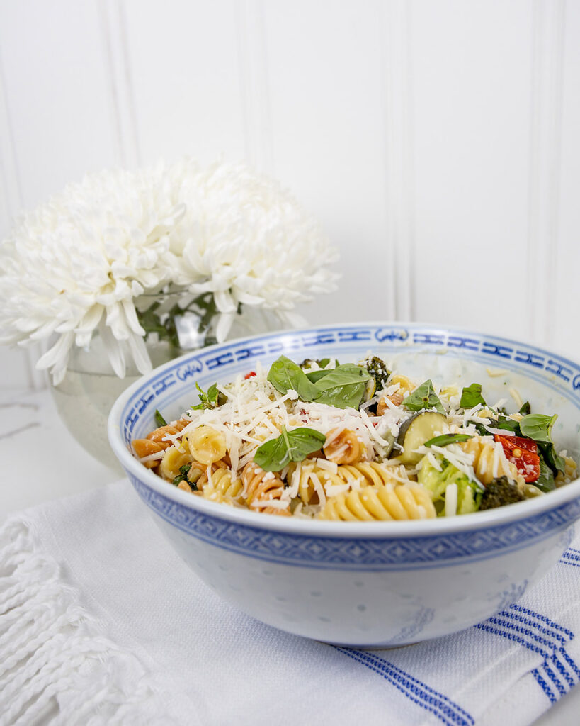 Creamy Plant-Based Summer Veggie Pasta - The Creek Line House