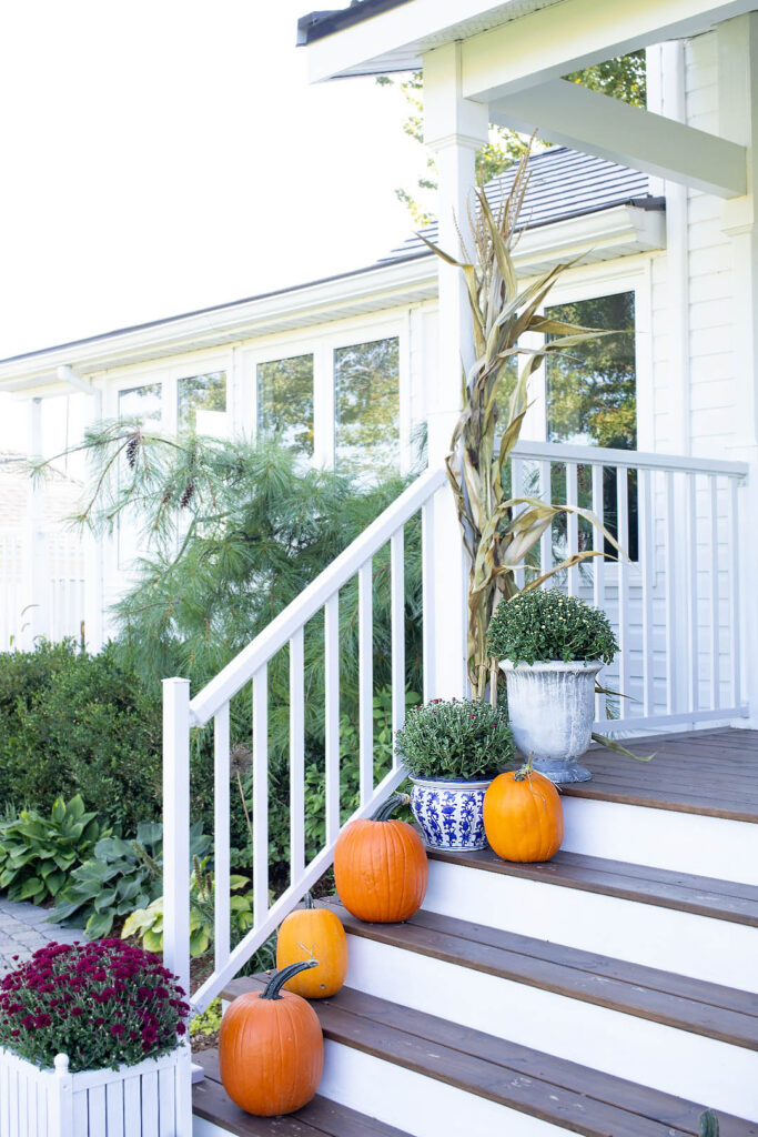 Classic Farmhouse Fall Front Porch - The Creek Line House