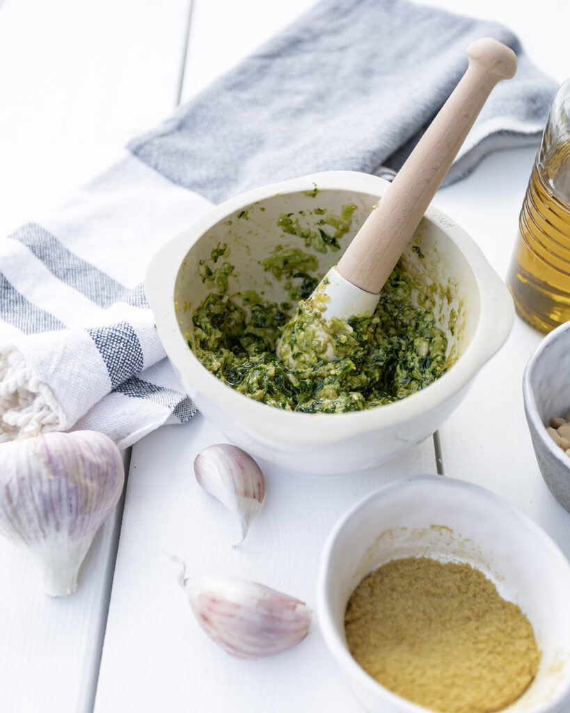 Real Pesto Made With a Mortar and Pestle - Plant-Based Version - The ...