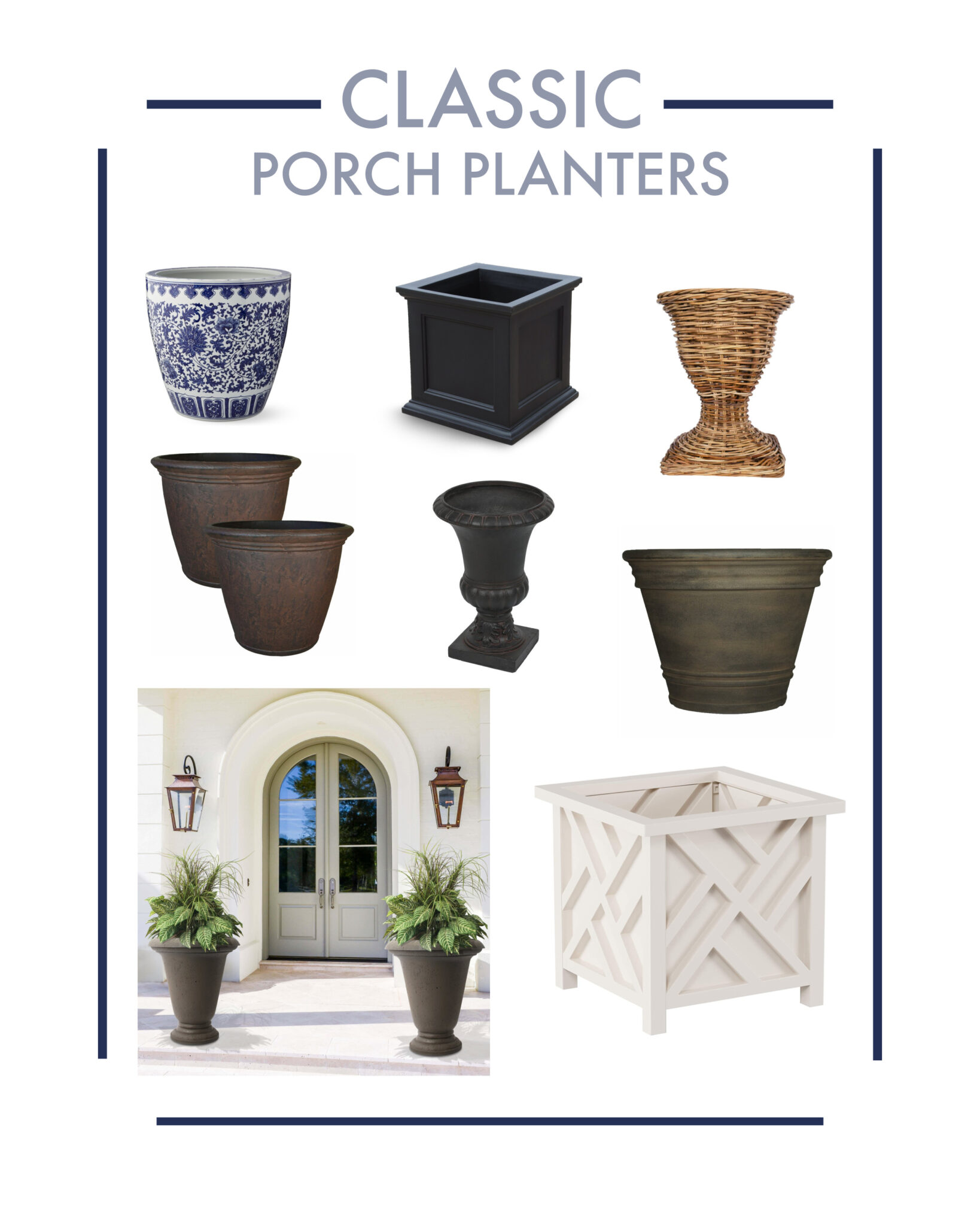 Affordable Traditional Outdoor Planters - The Creek Line House
