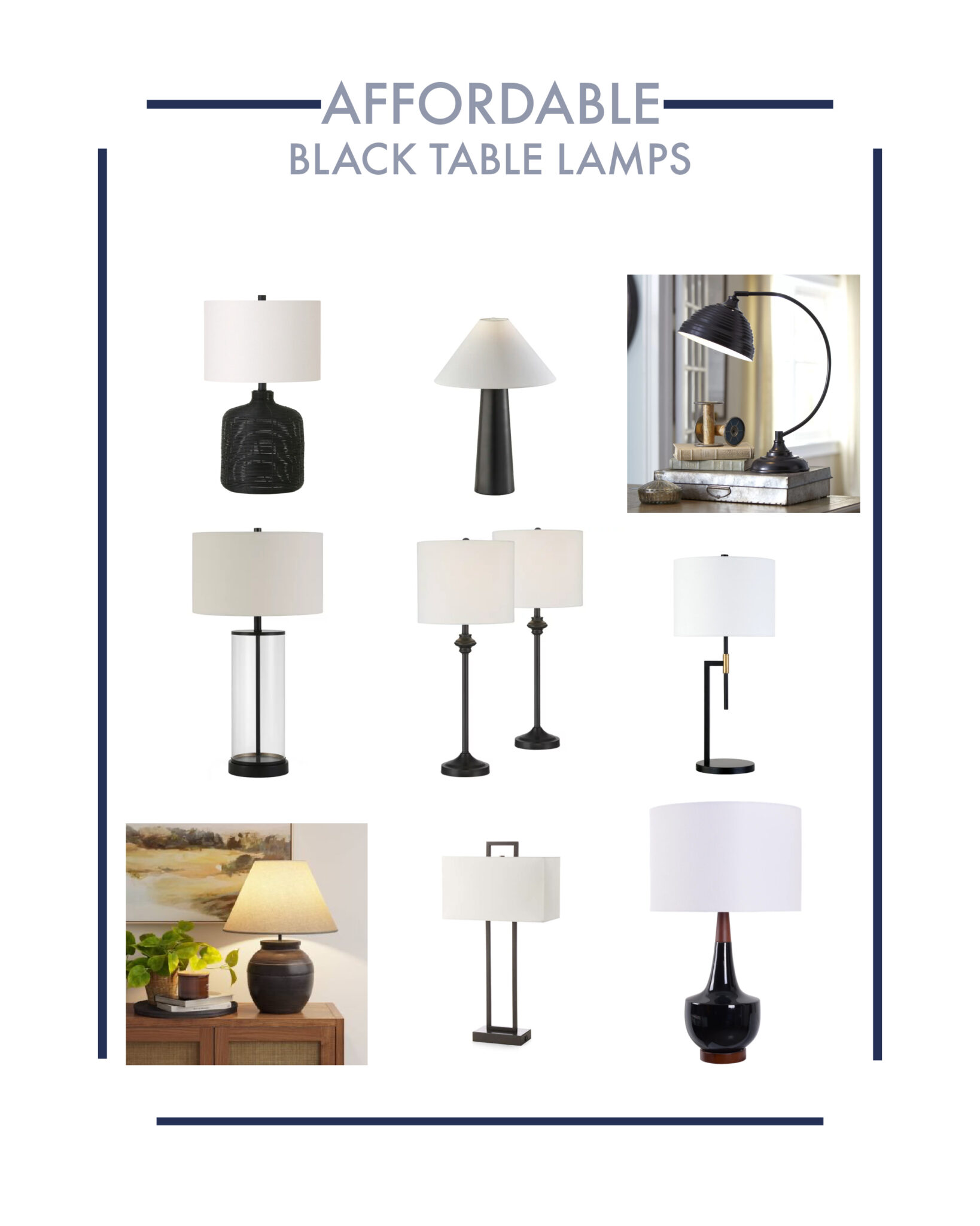 Affordable Black Table Lamps - The Creek Line House