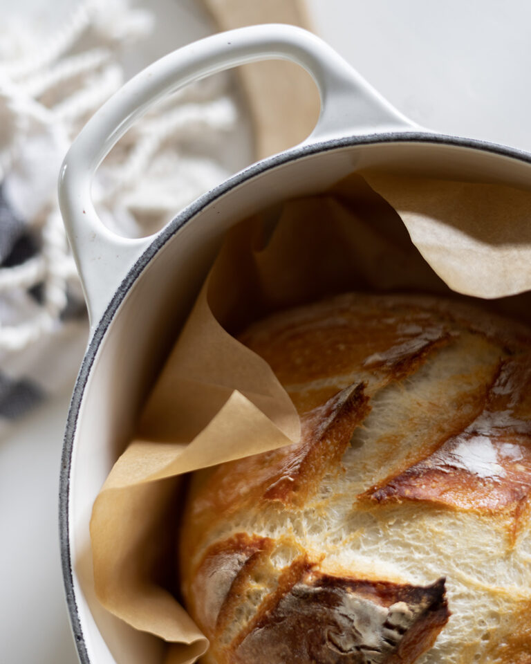 Le Creuset Overnight Artisan Bread Recipe - The Creek Line House
