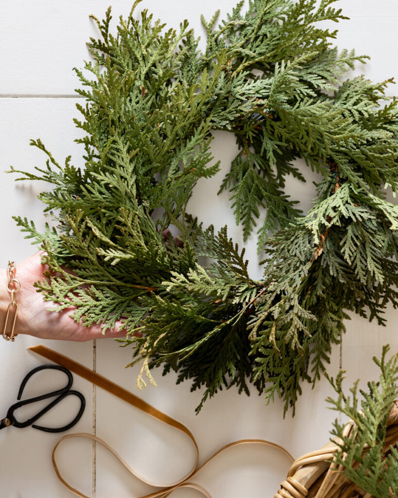 Fresh Cedar Mini Wreath Tutorial - The Creek Line House