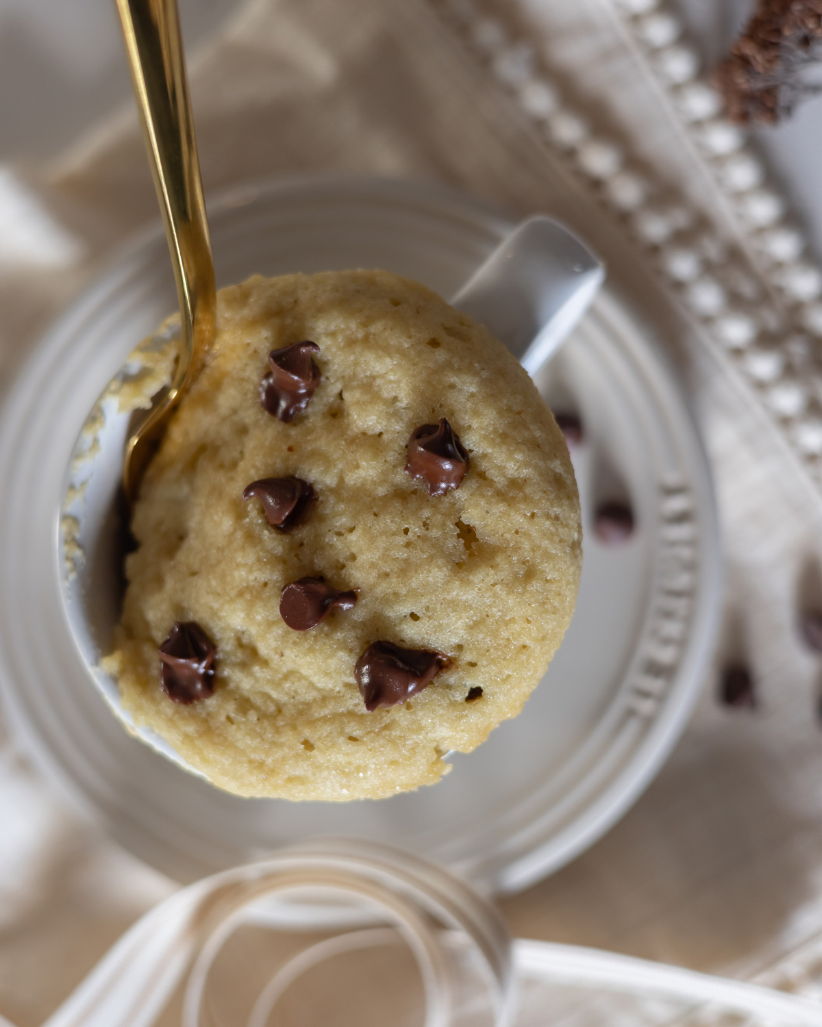 Almond Flour Mug Cake With Chocolate Chips - The Creek Line House