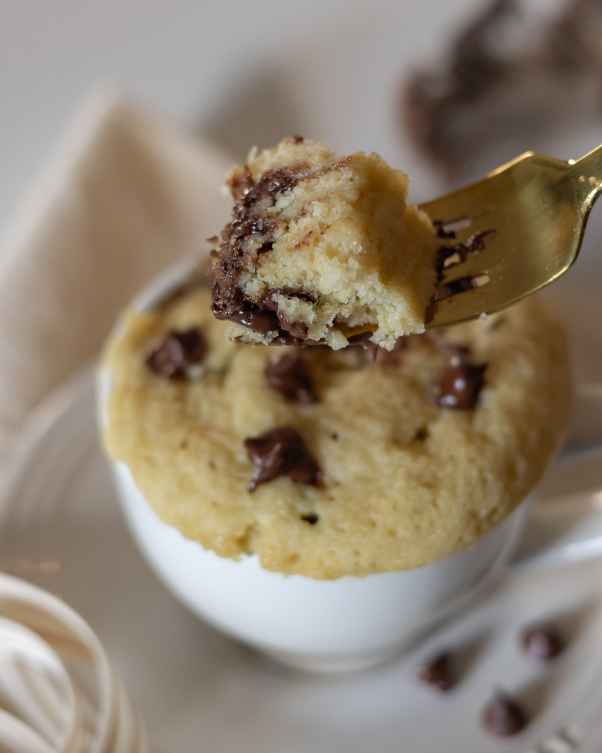 Almond Flour Mug Cake With Chocolate Chips - The Creek Line House